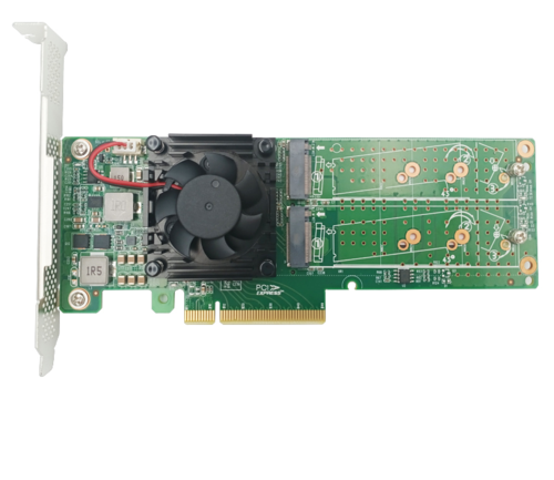 PCIe 3.0 x8 4 x M.2 NVMe SSD Adapter Card Low profile LR LINK - כרטיסי ...