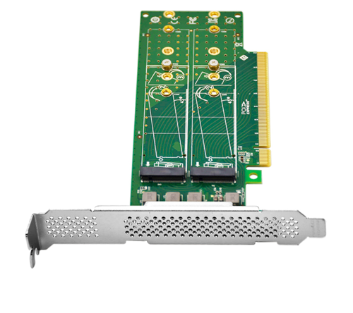 PCIe x16 to 4 x M.2 M Key NVMe SSD Adapter- Low Profile LR LINK ...
