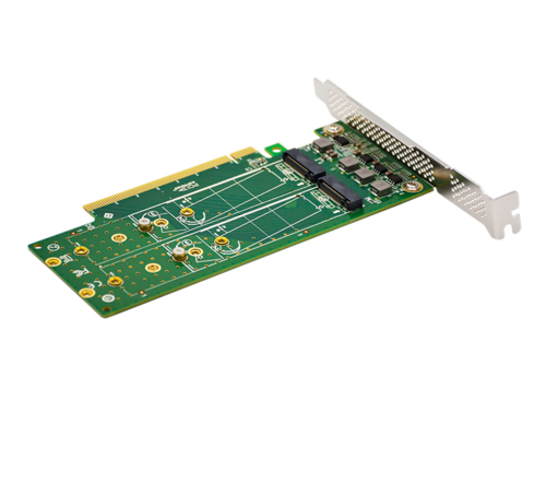 PCIe x16 to 4 x M.2 M Key NVMe SSD Adapter- Low Profile LR LINK ...
