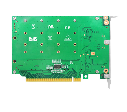 PCI Express x16 Card to 4 x internal NVMe M.2 Key M with heat sink ...