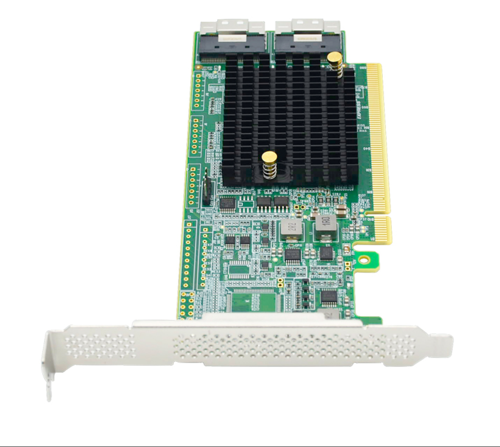 PCI Express 4.0 x16 to 2 x SlimSAS SFF-8654 8i Retimer Adapter ...