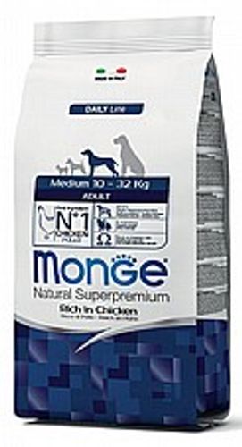 MONGE מונג 12 ק"ג מזון יבש לכלבים בוגרים מגזע בינוני (אדולט מדיום) מונג ...