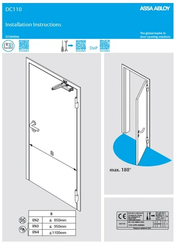 מחזיר דלת הידראולי אוטומטי איכותי, דגם ASSA-ABLOY | DC110
