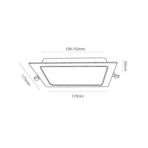 פנל שקוע מרובע גוף לבן IP44 120° 12W CCT יורולוקס - יורולוקס - שקועי תקרה