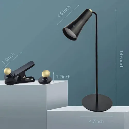 מנורת שולחן PALERMO נטענת 3W עם חיבור USB- שחור/לבן SM-LAMP-5V Semicom ...