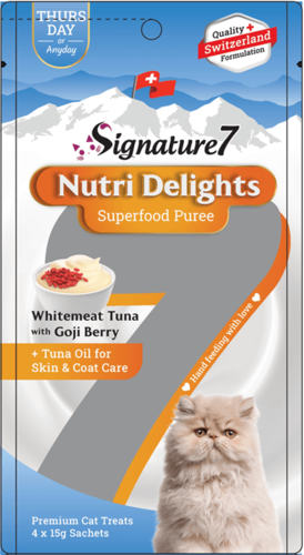 שלוקים SIGNATURE 7 לחתול בטעם טונה וגוג'י ברי Signature7 - Signature7 ...