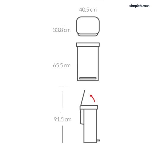 פח אשפה למטבח 45 ליטר שחור מט - SimpleHuman - הזמינו אונליין Bath Plus