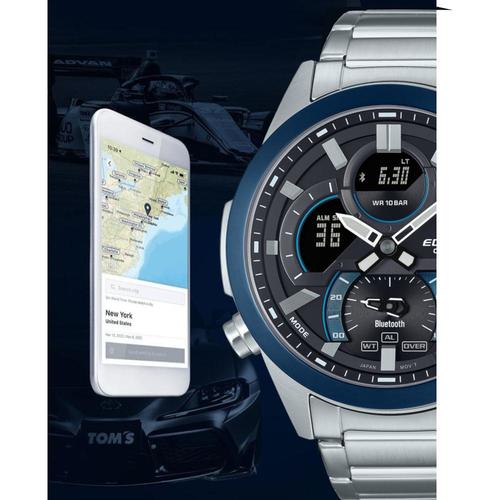 Casio Ecb 30db 1a אדיפיס בלוטוס אנלוגי דיגיטלי Casio Edifice Casio