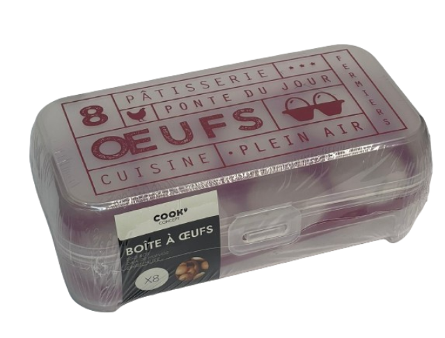 קופסא פלסטיק לאחסון בייצים צבע אדום - קופסאות אחסון