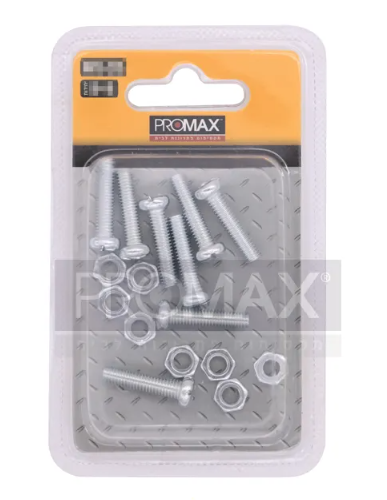 סט בורג מילימטרי ואום M6*40 פרומקס - PROMAX - ברגים ודיבלים