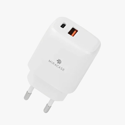 מטען קיר מהיר עם כניסת MIRACASE MWC20PQ 20W PD+USB - - מטענים לבית ולרכב