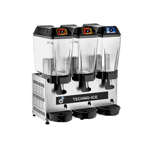 מכונת מיץ 3 תאים 3x20 בוחש מלמטה תוצרת Techno-Ice - מכונות ברד / מיץ