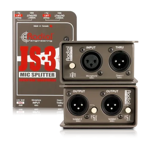 מפצל אות מיקרופון בודד ל -3 Radial JS3