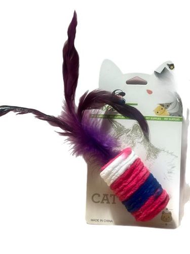 דובו צעצוע צבעוני עם נוצה לחתול Y216 DOBO PET - DOBO PET - מתקני גירוד ...