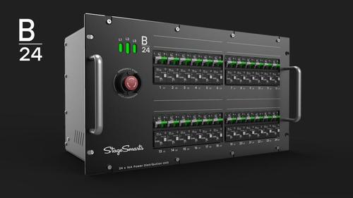 לוח הפצת חשמל Stage Smarts B24A-11 (24x16A), DE-Schuko, 4x19-pin Socapex