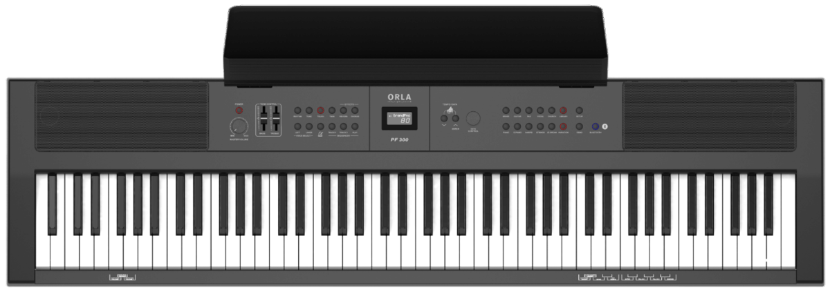 דראמר - פסנתר חשמלי 88 קלידים שקולים PF-300 מבית ORLA | הזמינו עכשיו בדראמר