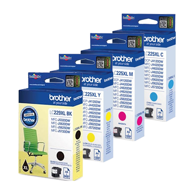 סט 4 ראשי דיו מקוריים LC229XL+LC225XL ברדר Brother - Brother - דיו טונר ...