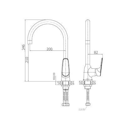 ברז פרח מעוגל KURIZA FRUO כרום ניקל קצר/ארוך | אלי לבן בע"מ | מרכז ...