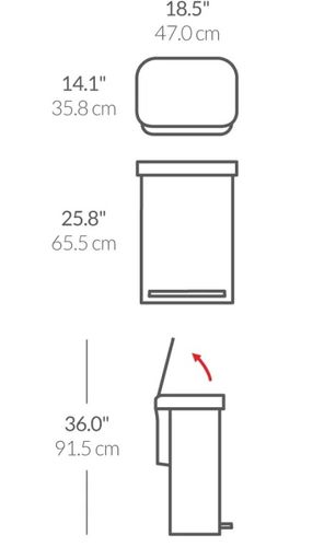 פח אשפה למטבח 55 ליטר שחור - L32 SimpleHuman - הזמינו אונליין Bath Plus
