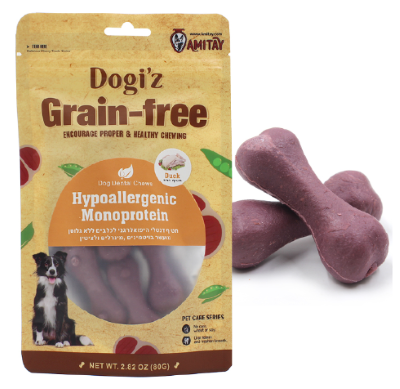 Dogi'z - חטיף ברווז מונופרוטאין היפואלרגני לכלבים 80 גרם אמתי Amity ...