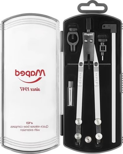 מחוגה מקצועית MAPED - סרגלים +מדי זווית