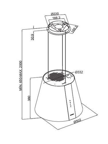 קולט אדים אי מנורה LV-I-210 תקרתי לבן LyVent LY VENT - LY VENT - קולטי אדים