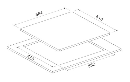 כיריים גז זכוכית HO-T-651 שחור 4 להבות LyVent LY VENT - LY VENT - כיריים גז