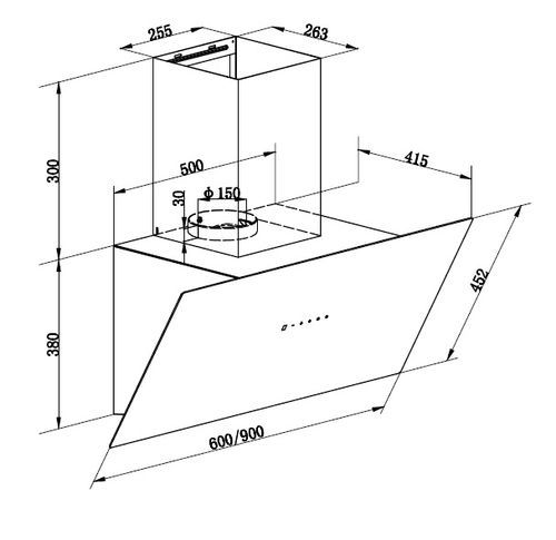 קולט זכוכית שחורה 60 ס"מ דגם LyVent LVG513A ליוונט lyvent - lyvent ...