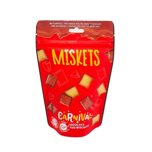 מיסקטס קרנבל ביסקויט מצופה שוקולד חלב 80 גרם Miskets - Miskets - חטיפי ...