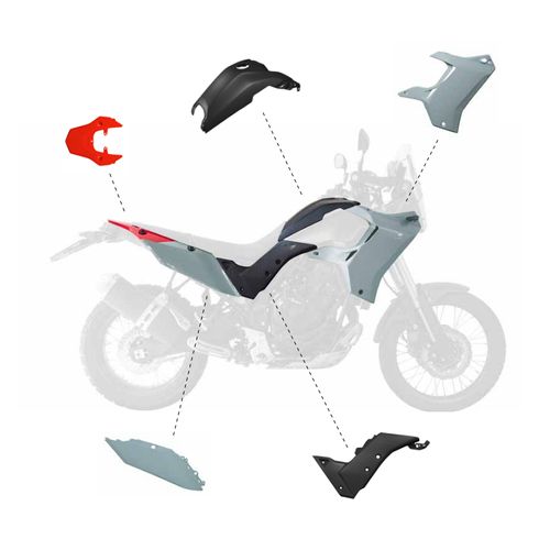 קיט פלסטיקה מלא לאופנועי ימאהה טנרה 700 אדום - RTECH TENRE 700 ...