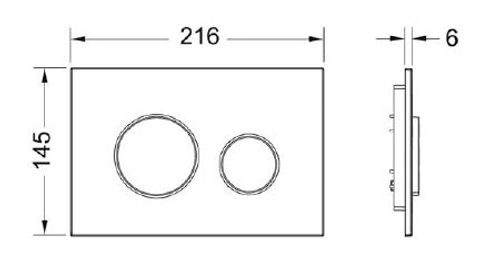 לחצן TECEloop 9240925 כרום ניקל חמת - חמת - לחצן הפעלה לסמוי
