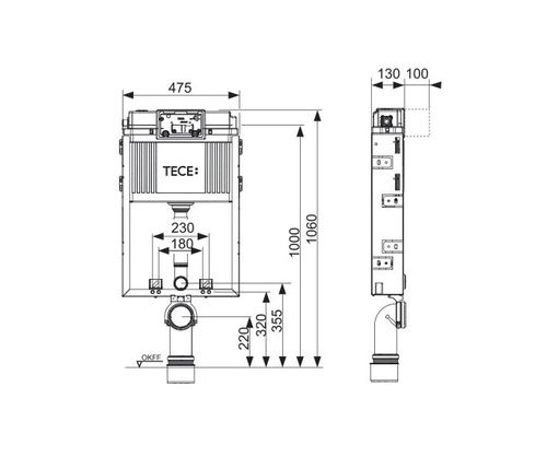 מיכל הדחה_אסלה תלויה סמארט חרסה +לחצן שחור מט TECEbase 9470001 חמת - חמת - מיכלי הדחה סמויים