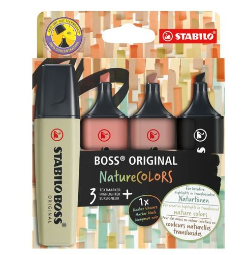 מדגש סטבילו בוס "צבעי טבע" - סט 4 צבעים STABILO - - מדגשים