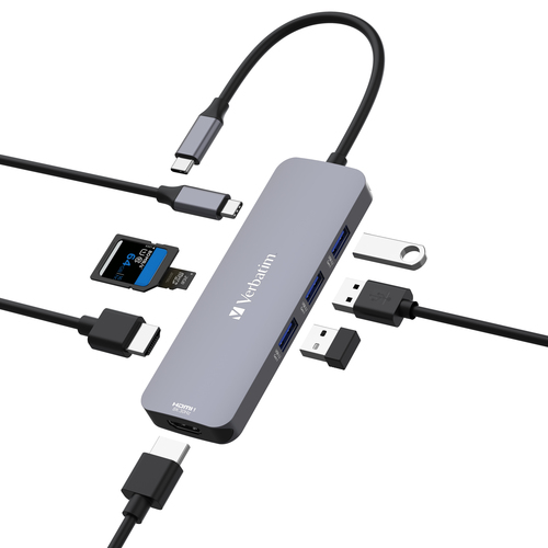 VERBATIM USB-C™PRO MULTIPORT HUB RJ45 | 2 x USB-A | USB-C® PD 32151 ...
