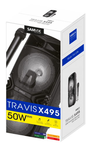 ‏רמקול קריוקי SAMVIX TRAVIS X495
