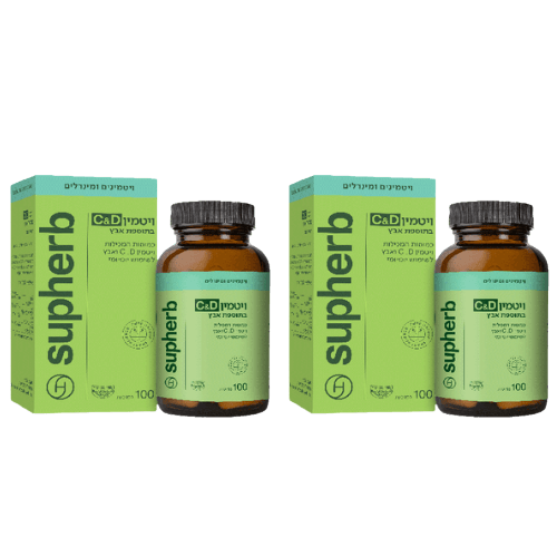 מבצע זוגי סופהרב ויטמין C+D מועשר בתוספת אבץ לשימוש יומיומי | מכיל 200 כמוסות | SUPHERB | סופהרב ...