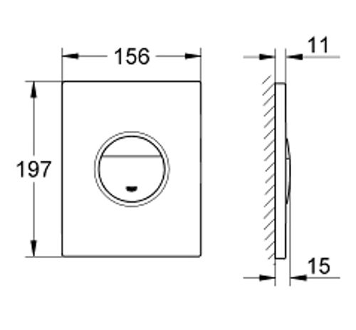 לחצן גרואה למיכל הדחה 38765P00 אנכי/אופקי סאטן גרואה Grohe - גרואה ...