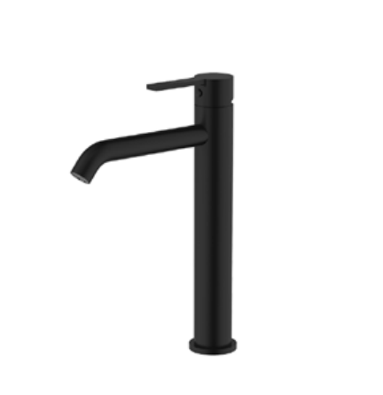 ברז ערבוב גבוה פייה ישרה ארוכה שחור מט 54812 מדגל - - ברזים לאמבטיה