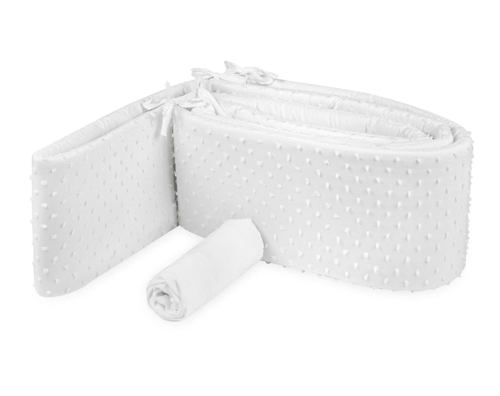 סט מצעים ללול חלק נקודות לבן Swisra - Swisra - סט מצעים ללול