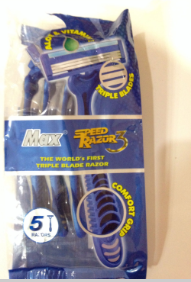 סכיני גילוח 5יח MAX speed razor | אריב ציוד למספרות