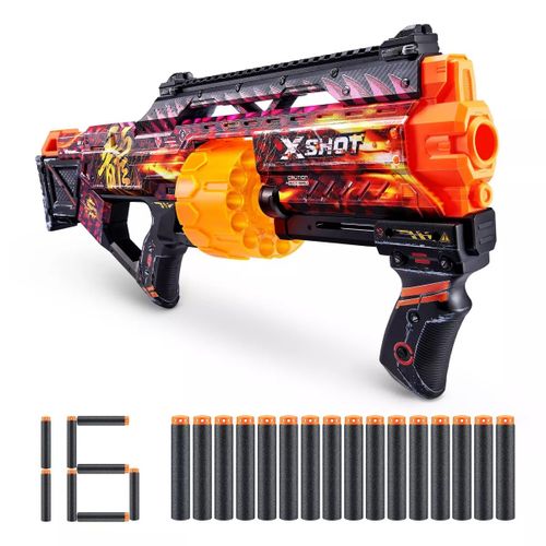 רובה תוף לילדים DRAGON עם 16 חצים מספוג X Shot - - צעצועי רובים וחרבות