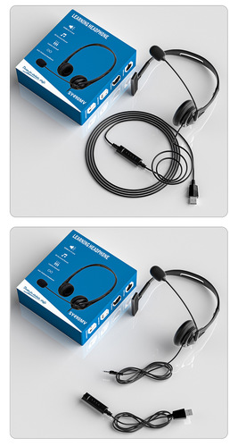 אוזניות קשת צד אחד בחיבור USB SY490MV - אוזניות קשת למחשב