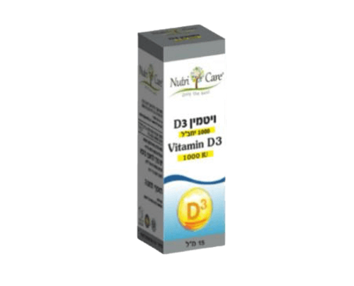 ויטמין D3 |מכיל 15 מ"ל | 1000 יחב"ל טיפות | נוטרי קר | Nutri Care