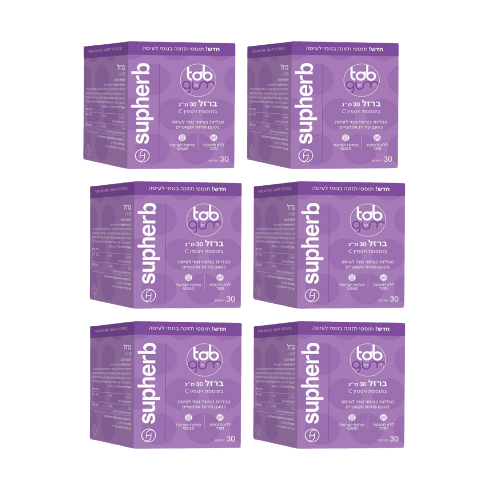 מבצע שישייה | ברזל בגומי לעיסה | בתוספת ויטמין C | במינון 30 מ"ג | מכיל 180 יחידות סהכ | סדרת ...