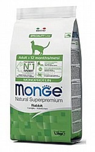 MONGE מונג 1.5 ק"ג מזון יבש לחתולים בוגרים בטעם ארנב מונג' - Monge ...