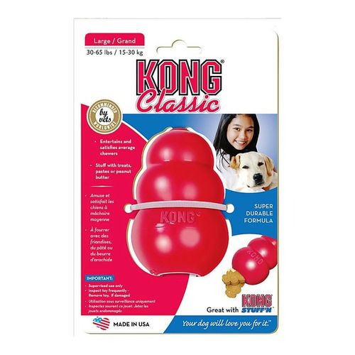 קונג קלאסיק צעצוע לעיסה משולב חטיפים (L) KONG - Kong - צעצועים לכלבים