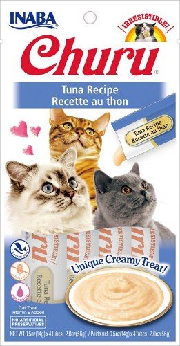 חטיף לחתולים אינאבה צ'ורו טונה 56 גרם - INABA CHURU TUNA 56G - Churu - שימורים ומעדנים לחתולים