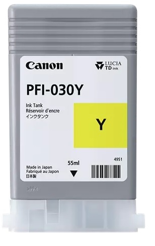 דיו צהוב לפלוטר קנון PFI-030Y - Yellow Ink Tank 55ml