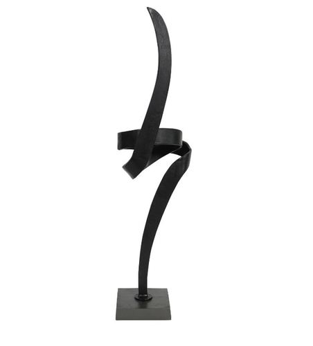 פסל רצפה אבסטרקט אלומיניום שחור Joshua Abstract Sculpture