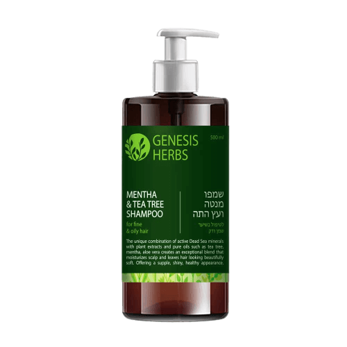 ג'נסיס הרבס | שמפו מעץ מנטה ועץ תה | לכול סוגי השיער | מכיל 500 מ"ל ג'נסיס הרבס | Genesis Herbs ...